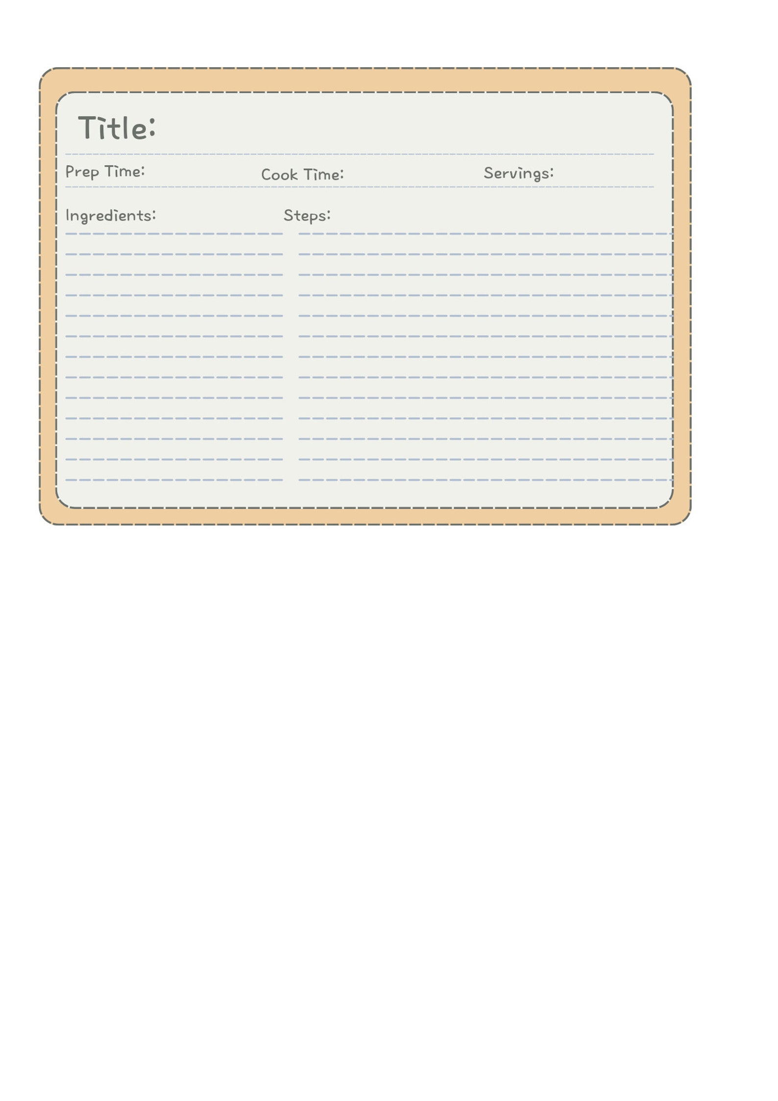 Recipe Box Divider, Recipe Card, Recipe Card Template, Printable, Canva ...