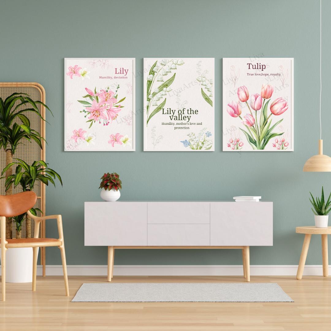 Simple Flower Language Wall Art 10 Beautiful Design I Printable I ...