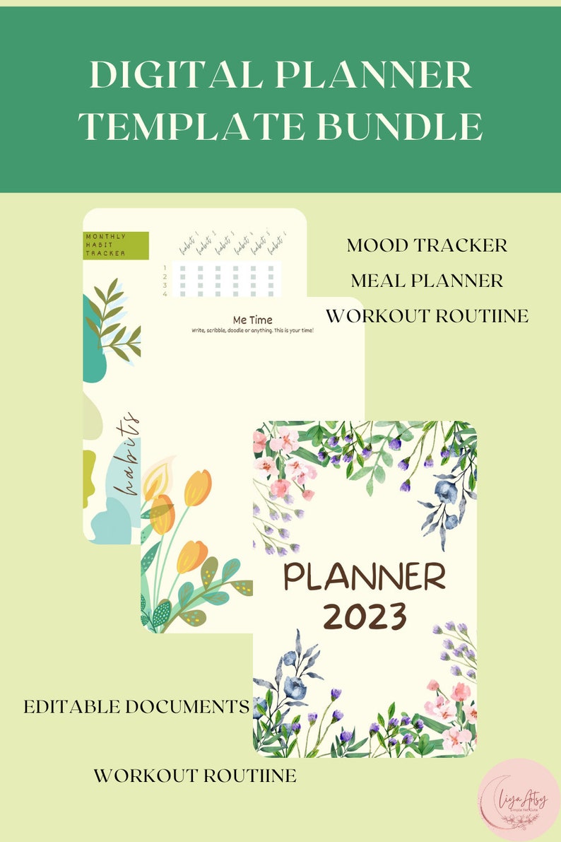 Undated Floral Digital/ Printable Planner. Simple yet Cute Planner ...
