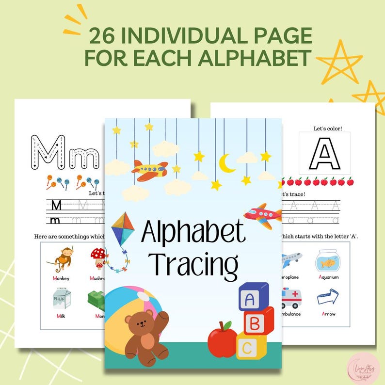 Fun ABC Tracing Worksheet for Kids I Printable Learning Activity I ...