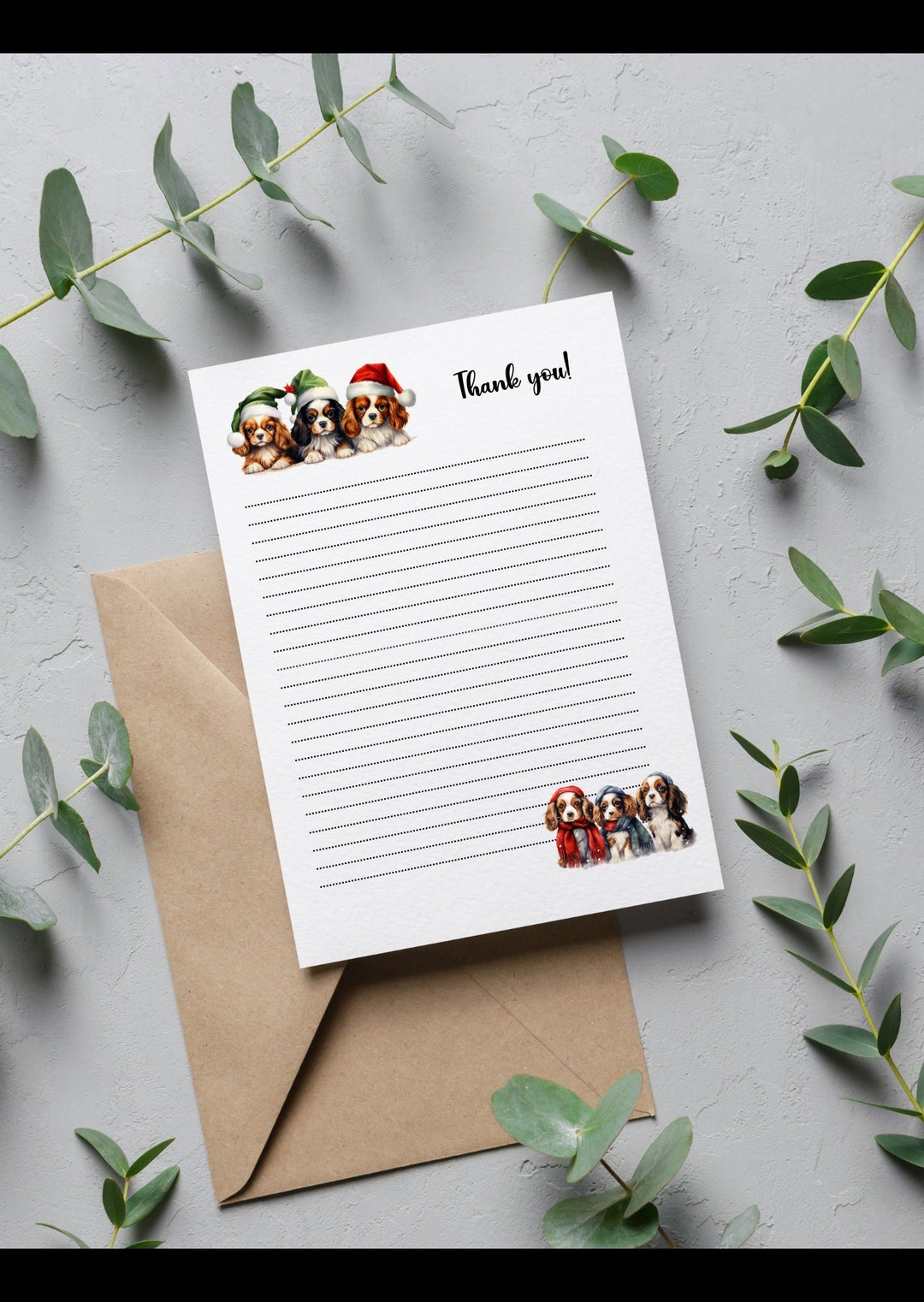 Thank You Cockapoo Digital Paper, Printable Sheets With Dog Design ...