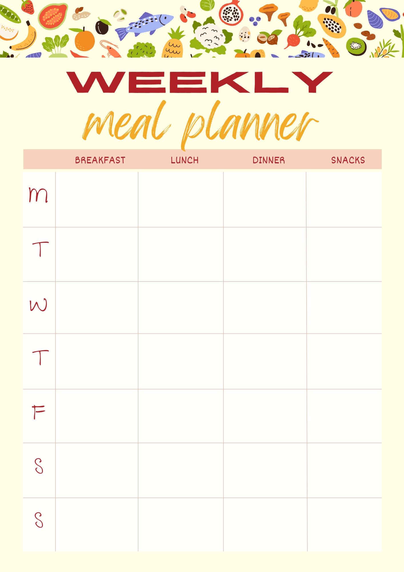 Digital Printable Weekly Meal Planner and Grocery List Pdf for Busy ...