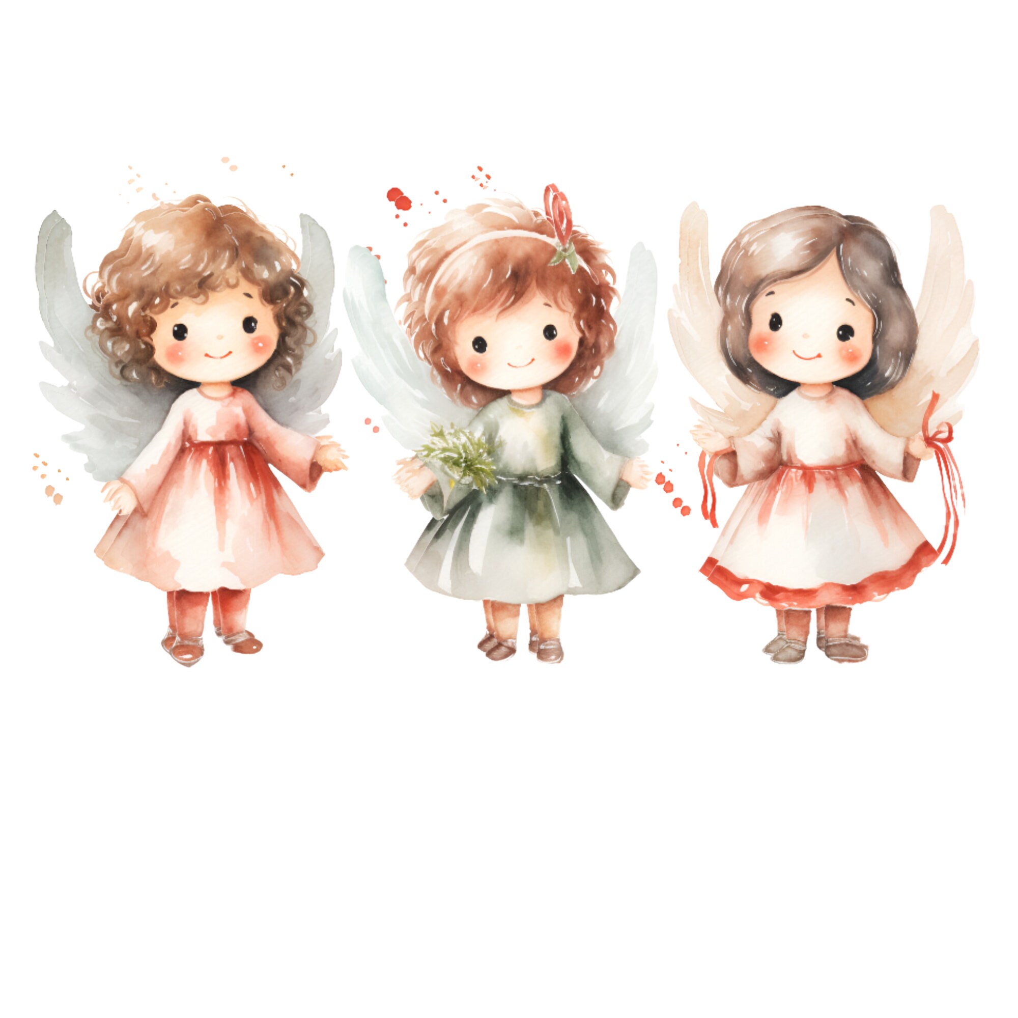 Holiday Angel Clipart for Festive Christmas Crafting Clipart Featuring ...