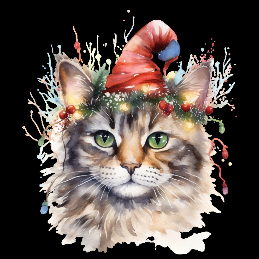 Clipart With Christmas Cats Clipart for Scrapbooking for Christmas ...