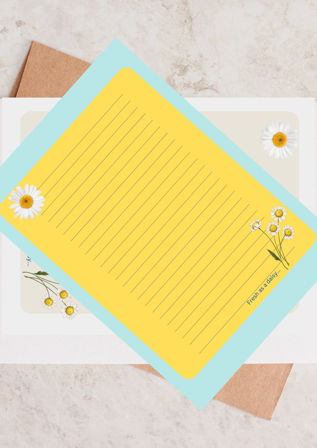 Fresh as a Daisy Printable Stationery Sheets - Etsy UK