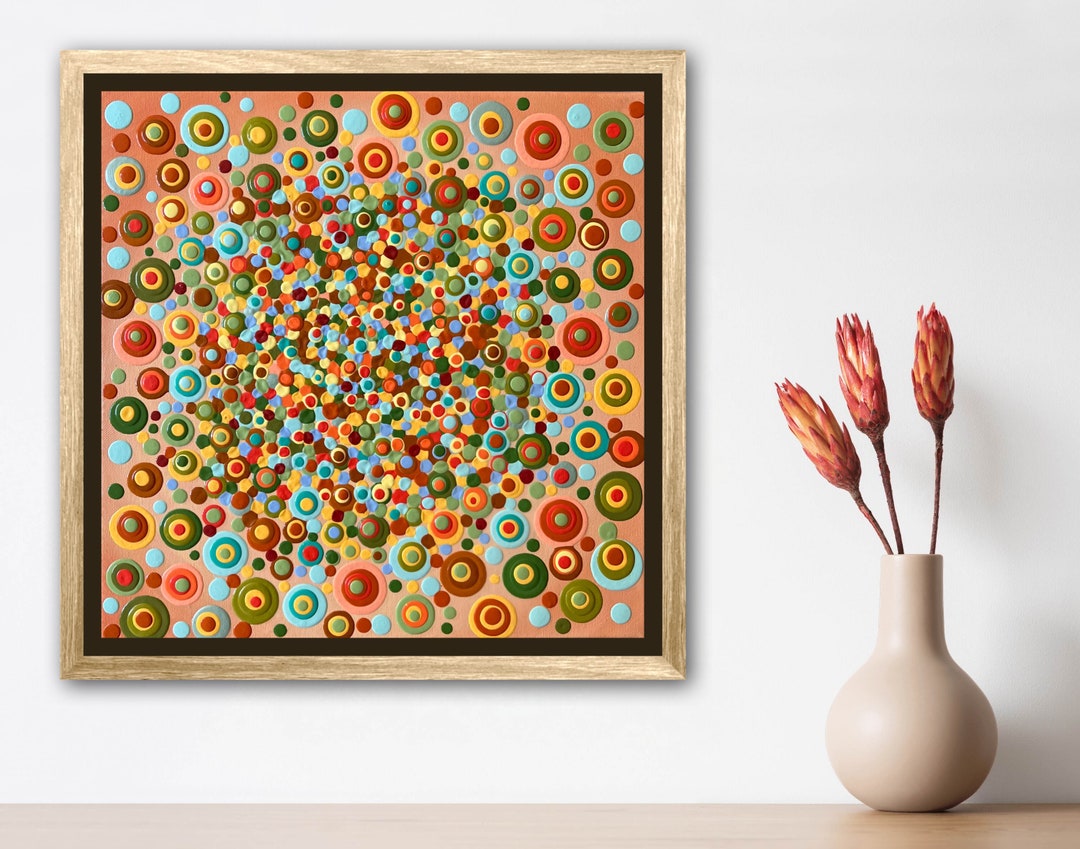 Original Blob Painting on Canvas: Colorful Pop Art (40x40cm) - Etsy