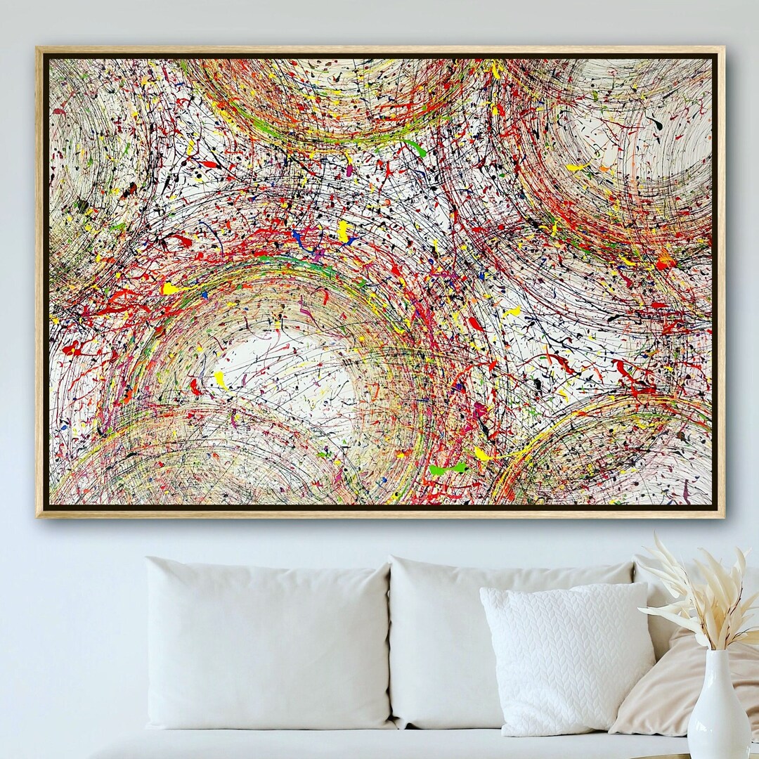 Original Circle Acrylic Painting: Large Modern Abstract Wall Art (40x59 ...