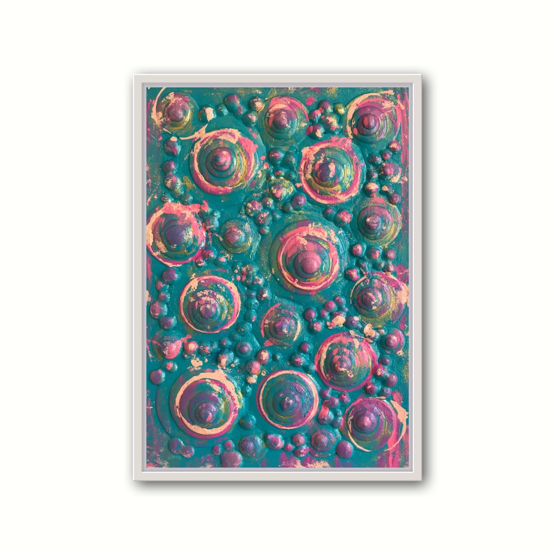 Textured Acrylic Painting: 3D Blob Wall Art (8x11 In) - Etsy