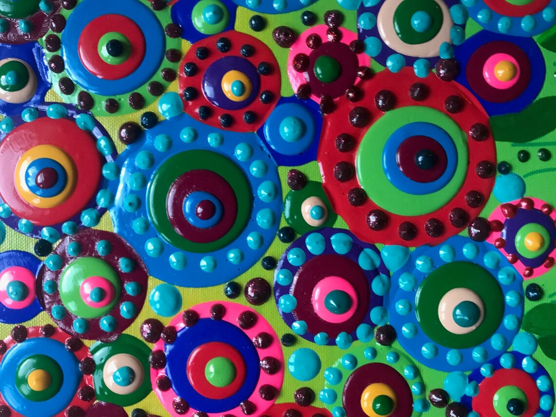 Original 3D Acrylic Painting on Streched Canvas Modern Flower Painting ...