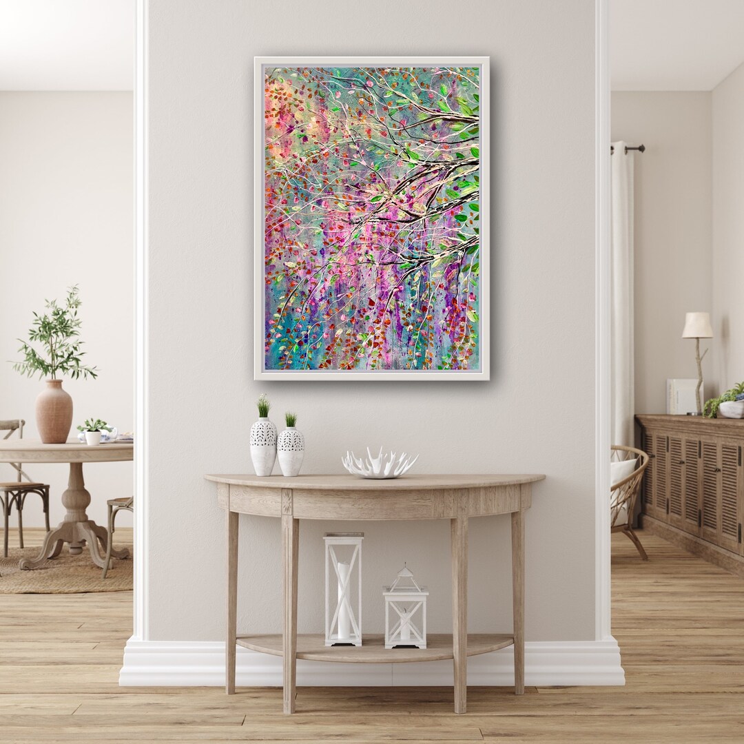 Textured Floral Acrylic Painting on Canvas: Abstract Wall Art - Etsy