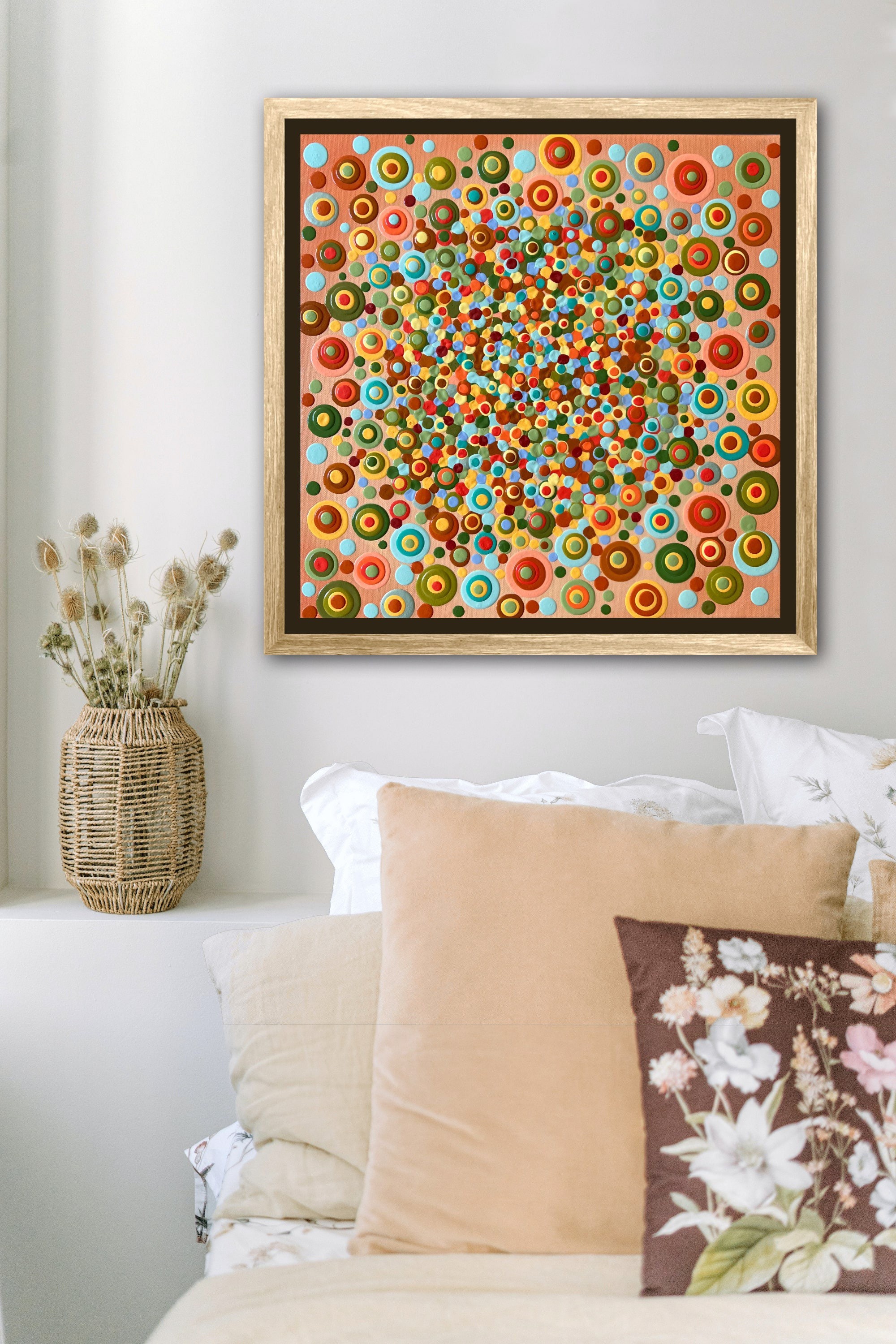 Original Blob Painting on Canvas: Colorful Pop Art (40x40cm) - Etsy