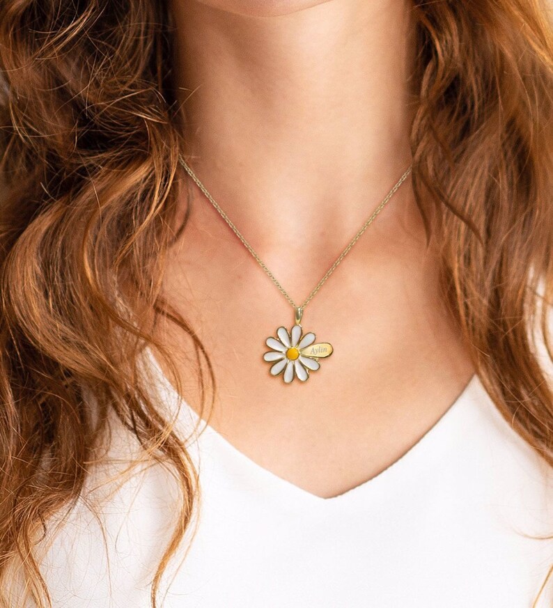 Personalized Daisy Themed Turkish Coffee Cup and Daisy Necklace Gift ...