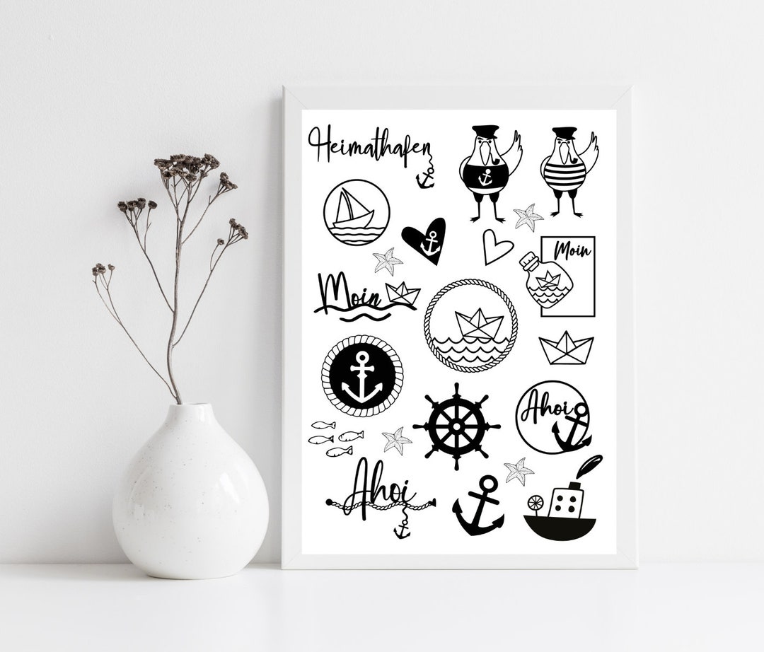 Rub-On Tattoos A5 Rub Ons par exemple pour Raysin / Keraflott Maritim ...