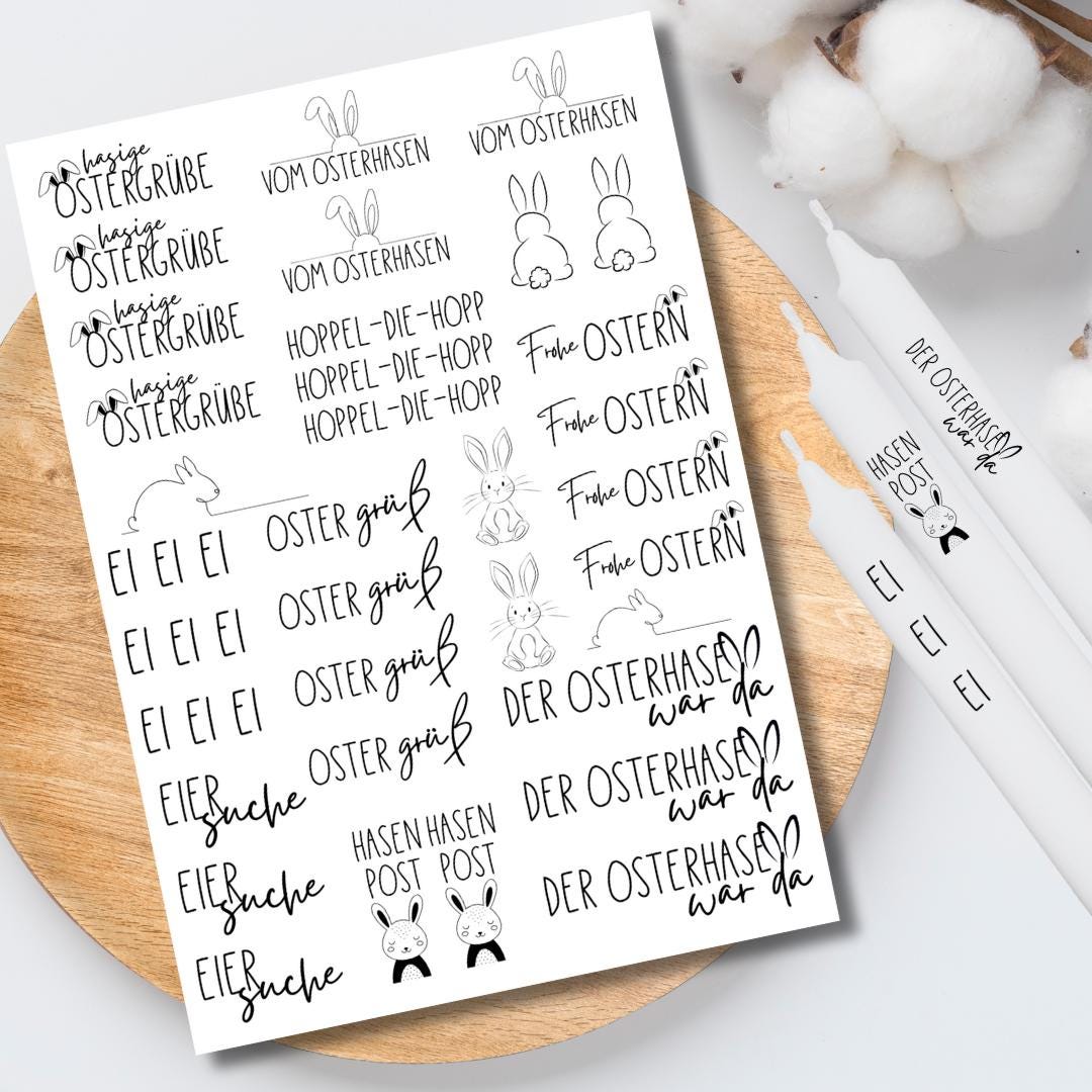 Easter Candle Tattoos, Various Designs, DIN A4 Candle Stickers ...