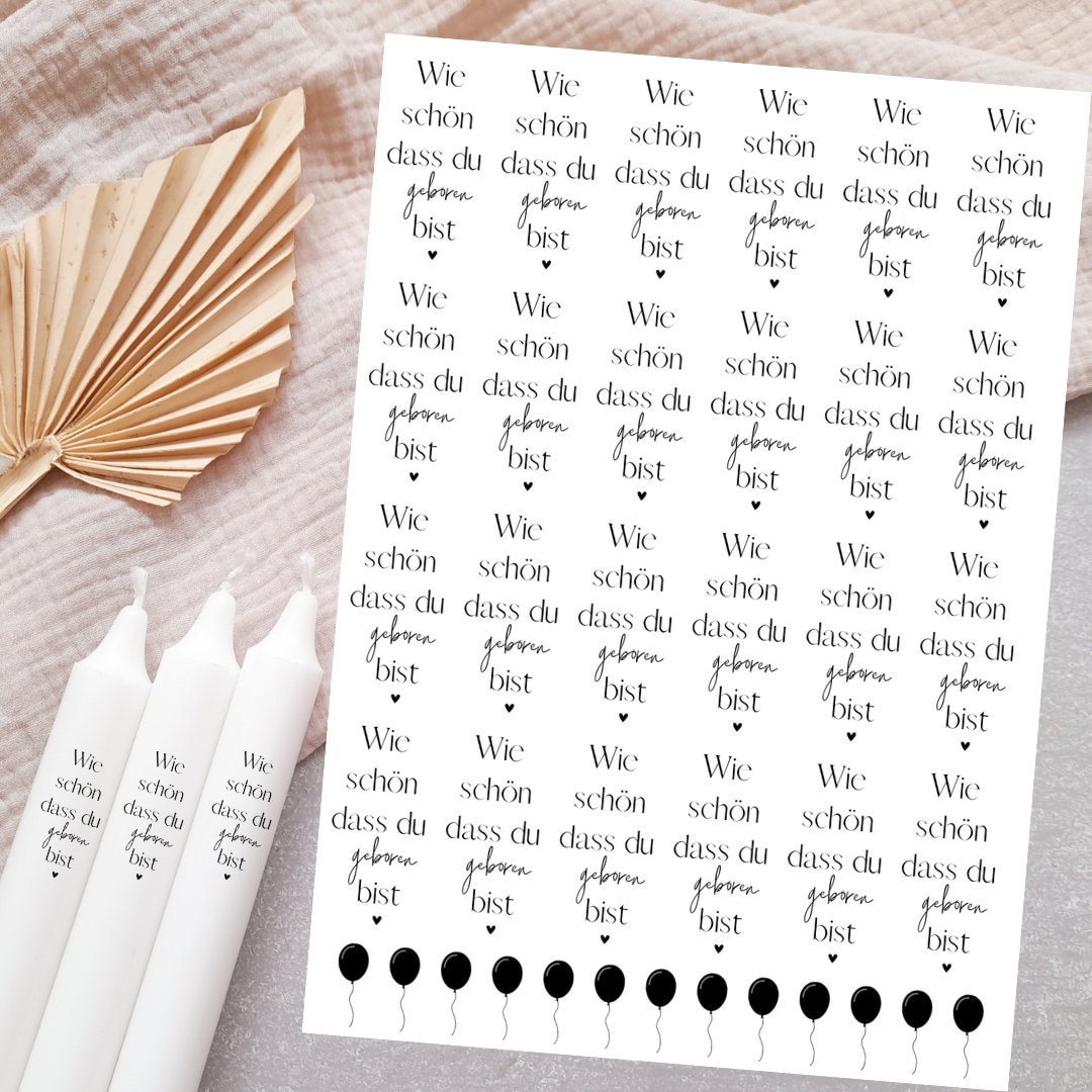 Wie Schön Dass Du Geboren Bist Kerzentattoos Verschiedene Motive DIN A4 ...