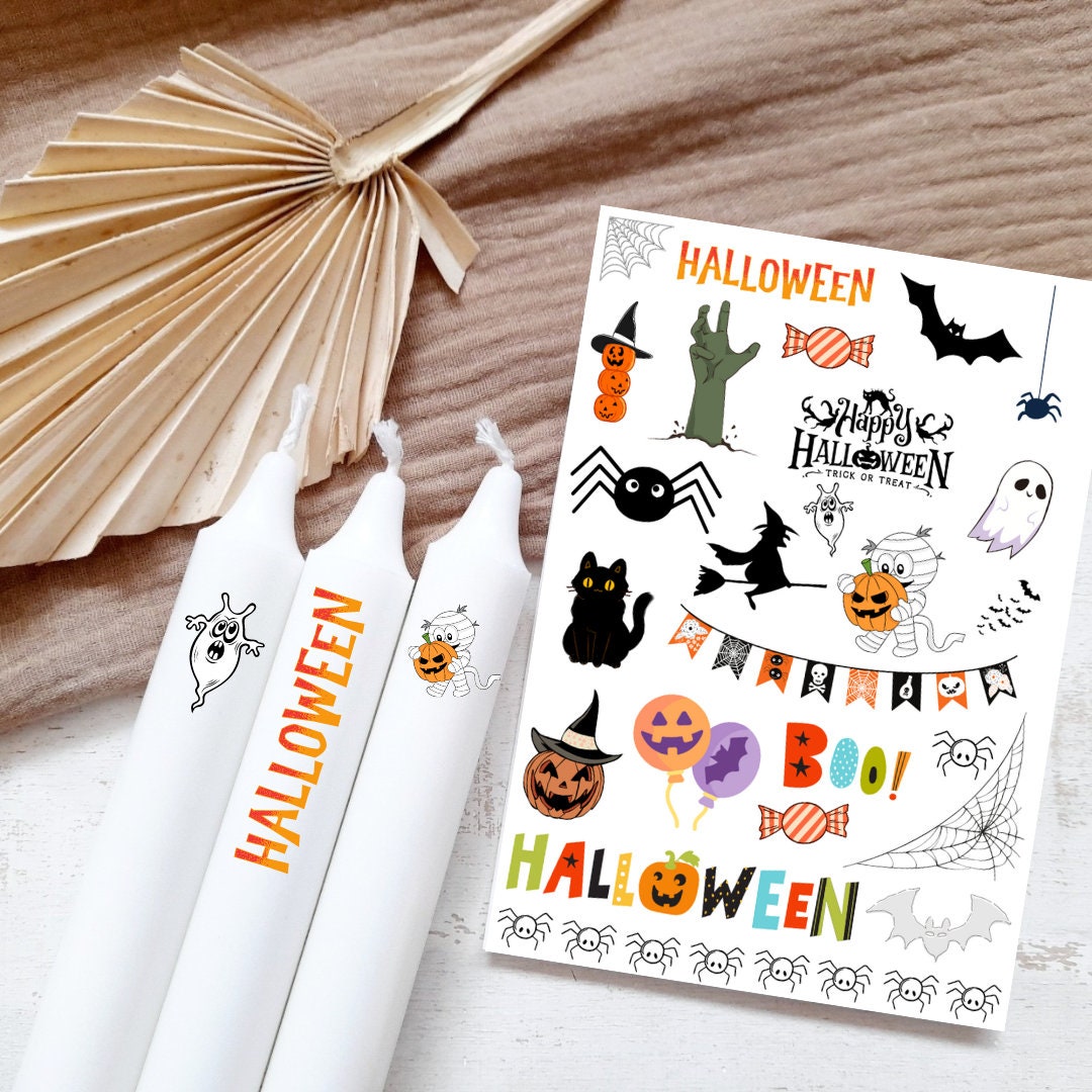 Candle Tattoos Different Motives Water Slide Film Decorate Candles ...