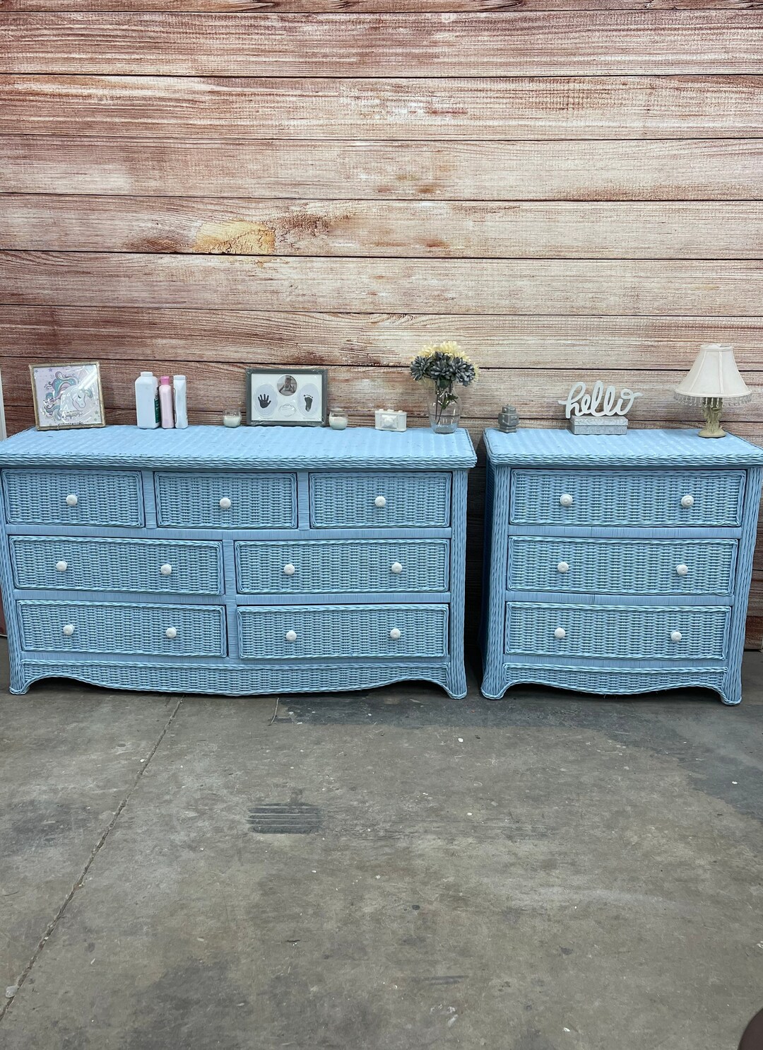 SOLD! Do Not Purchase! Baby Blue Resin Solid Wood Dresser and Chest ...
