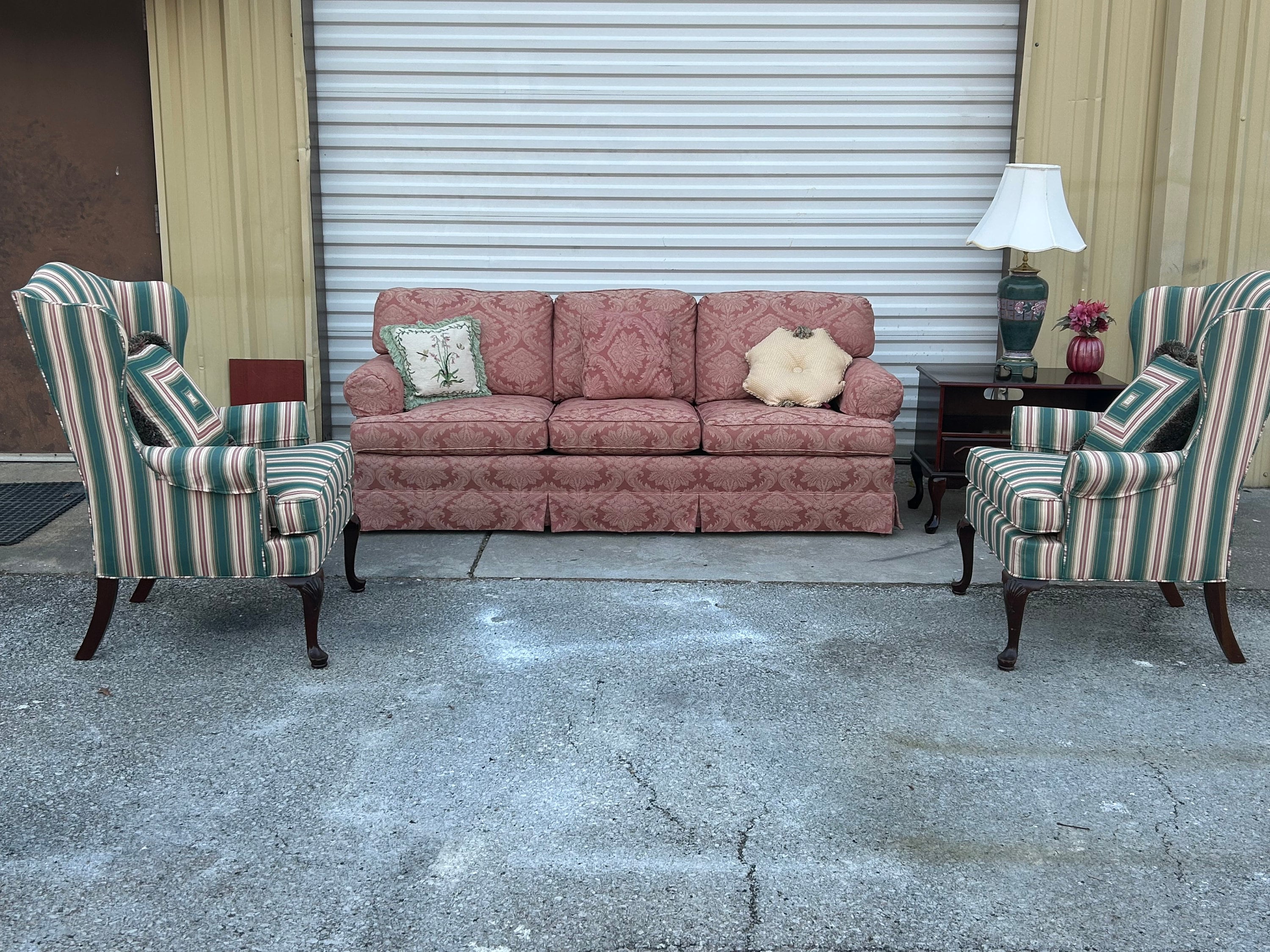 Gorgeous Mauve /queen Anne Sofa Set/console/living Room - Etsy