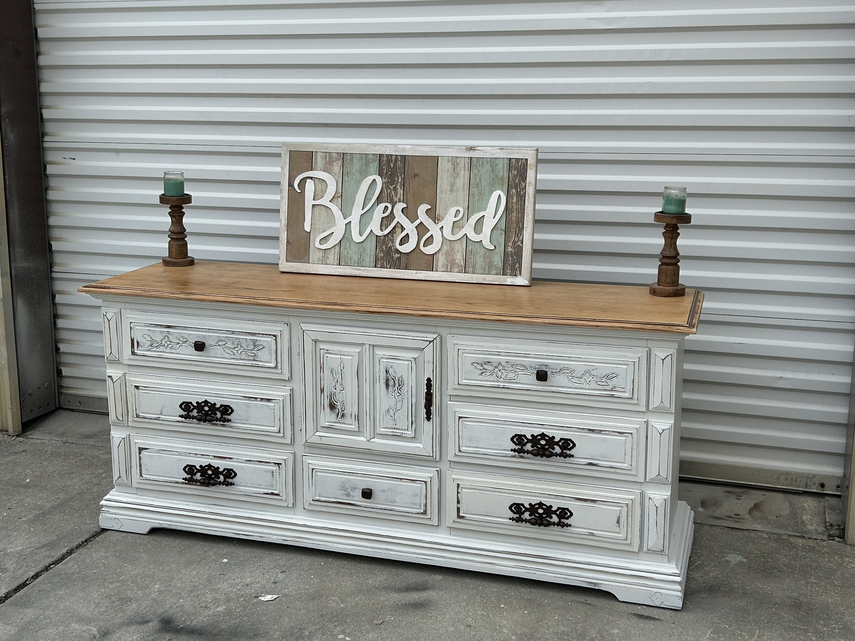 AVAILABLE!!! Stunning White Distressed Multipurpose Piece - Etsy