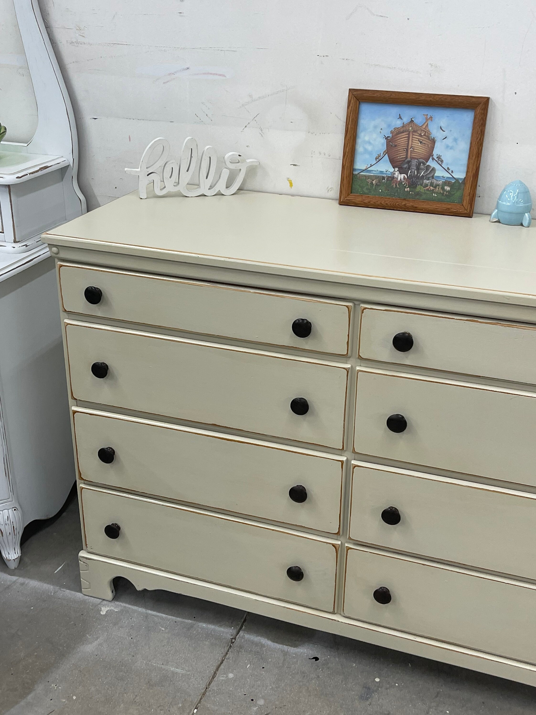 Cream Colored Curved Front Dressers