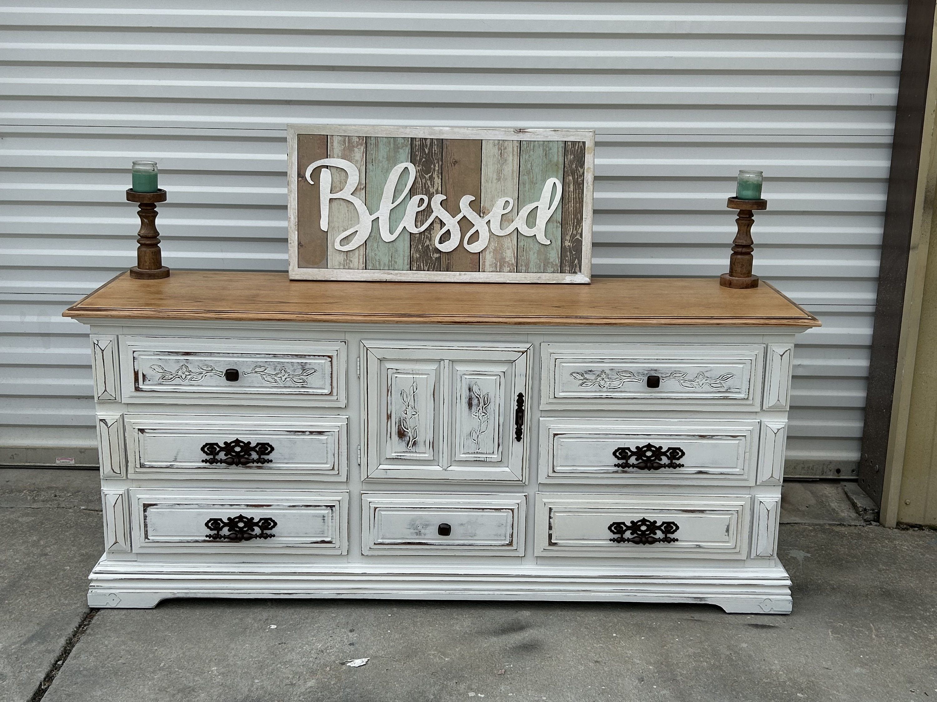 AVAILABLE!!! Stunning White Distressed Multipurpose Piece - Etsy