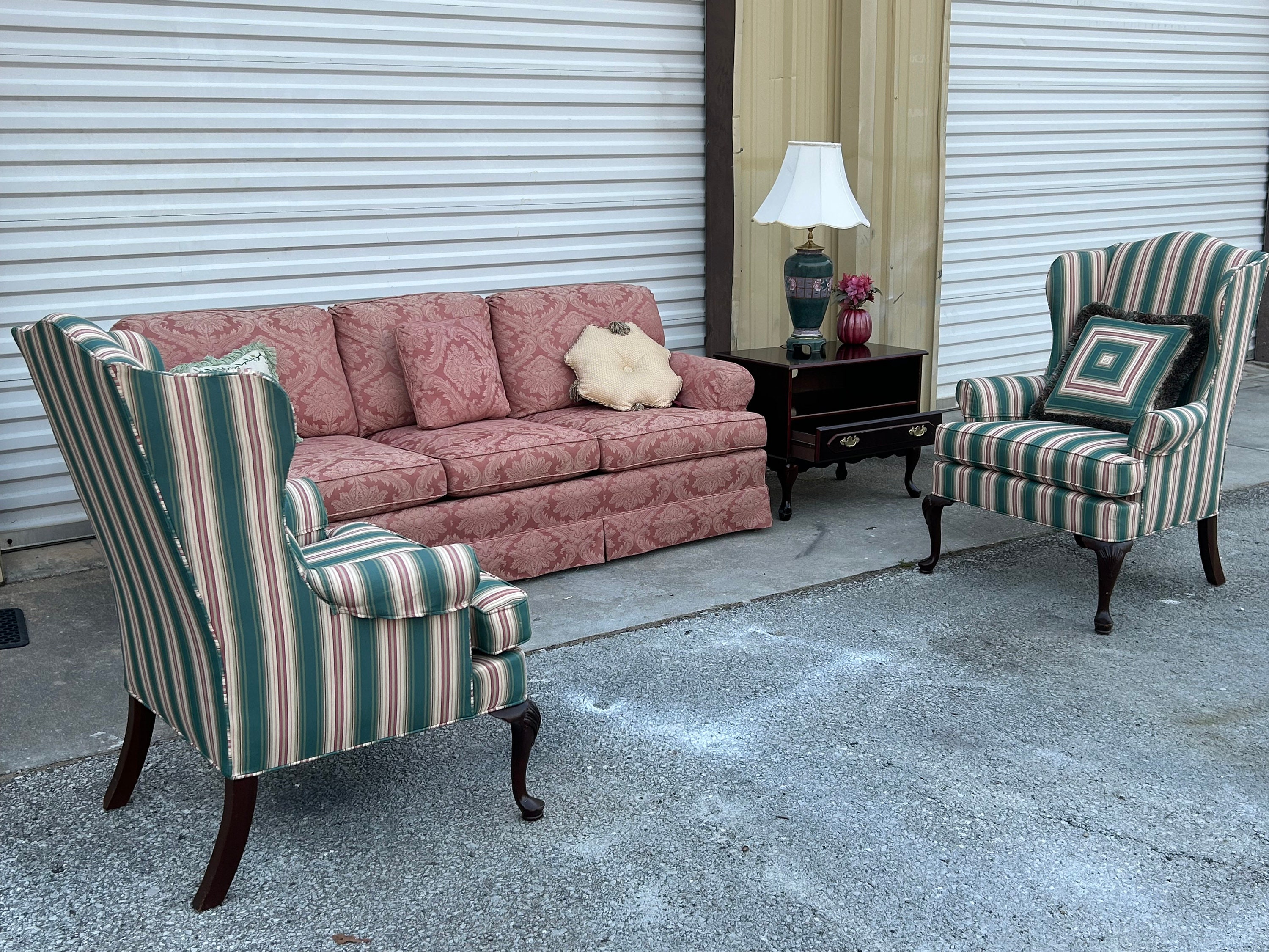 Gorgeous Mauve /queen Anne Sofa Set/console/living Room - Etsy