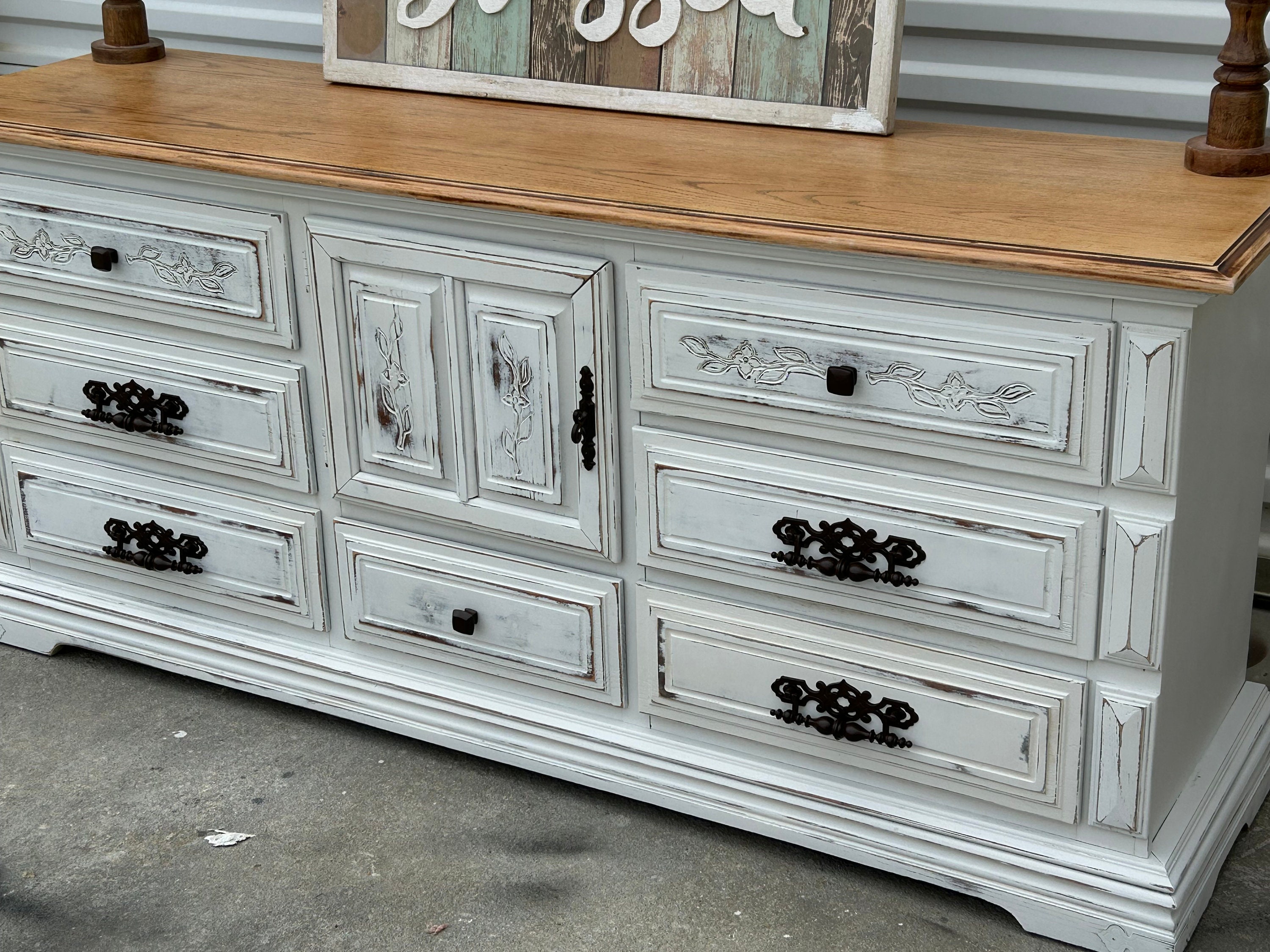 AVAILABLE!!! Stunning White Distressed Multipurpose Piece - Etsy