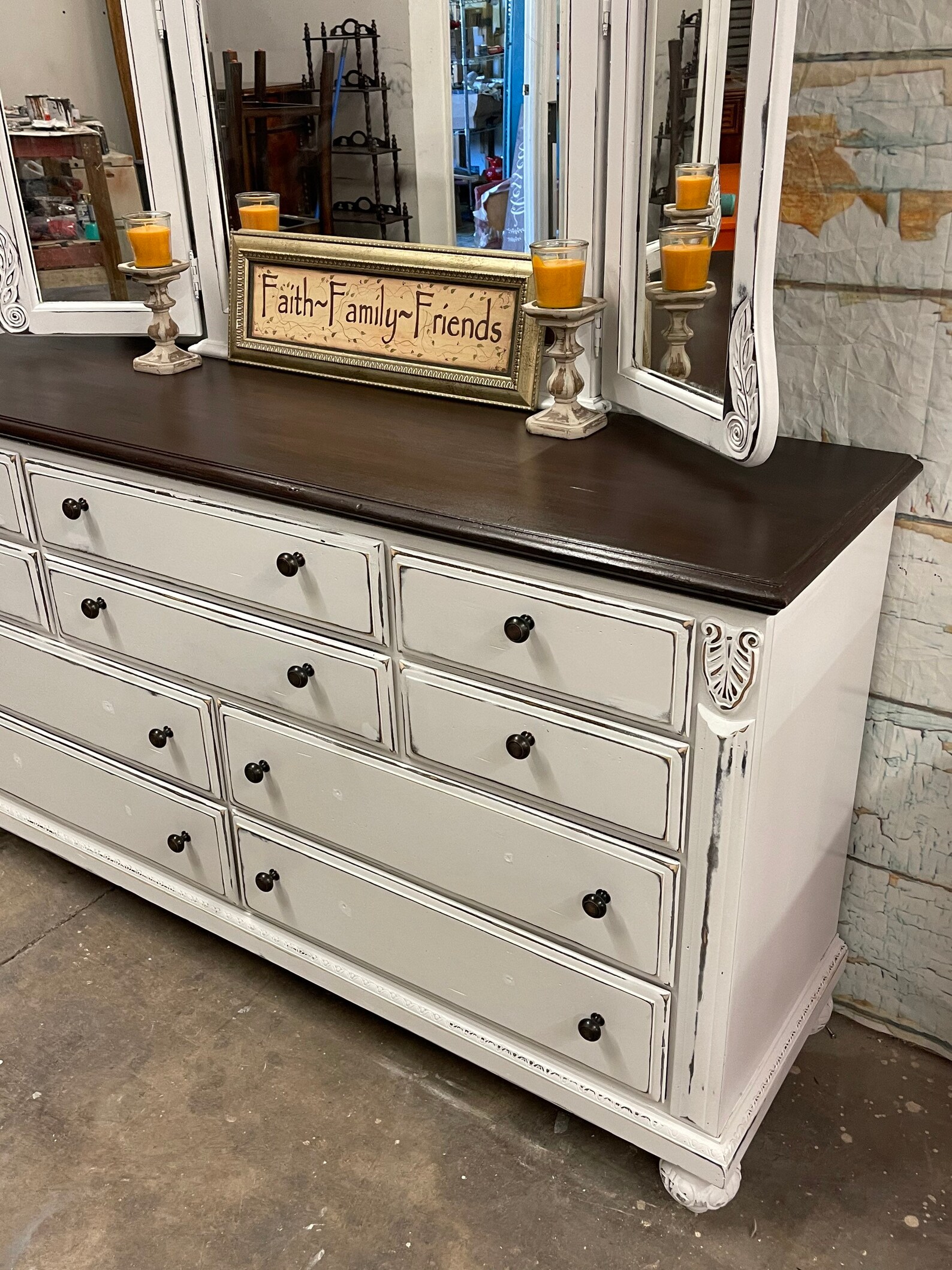 SOLD! Sold! White Dresser /chalk Painted /stained/distressed Dresser ...