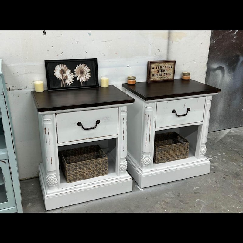 Distressed Nightstand - Etsy