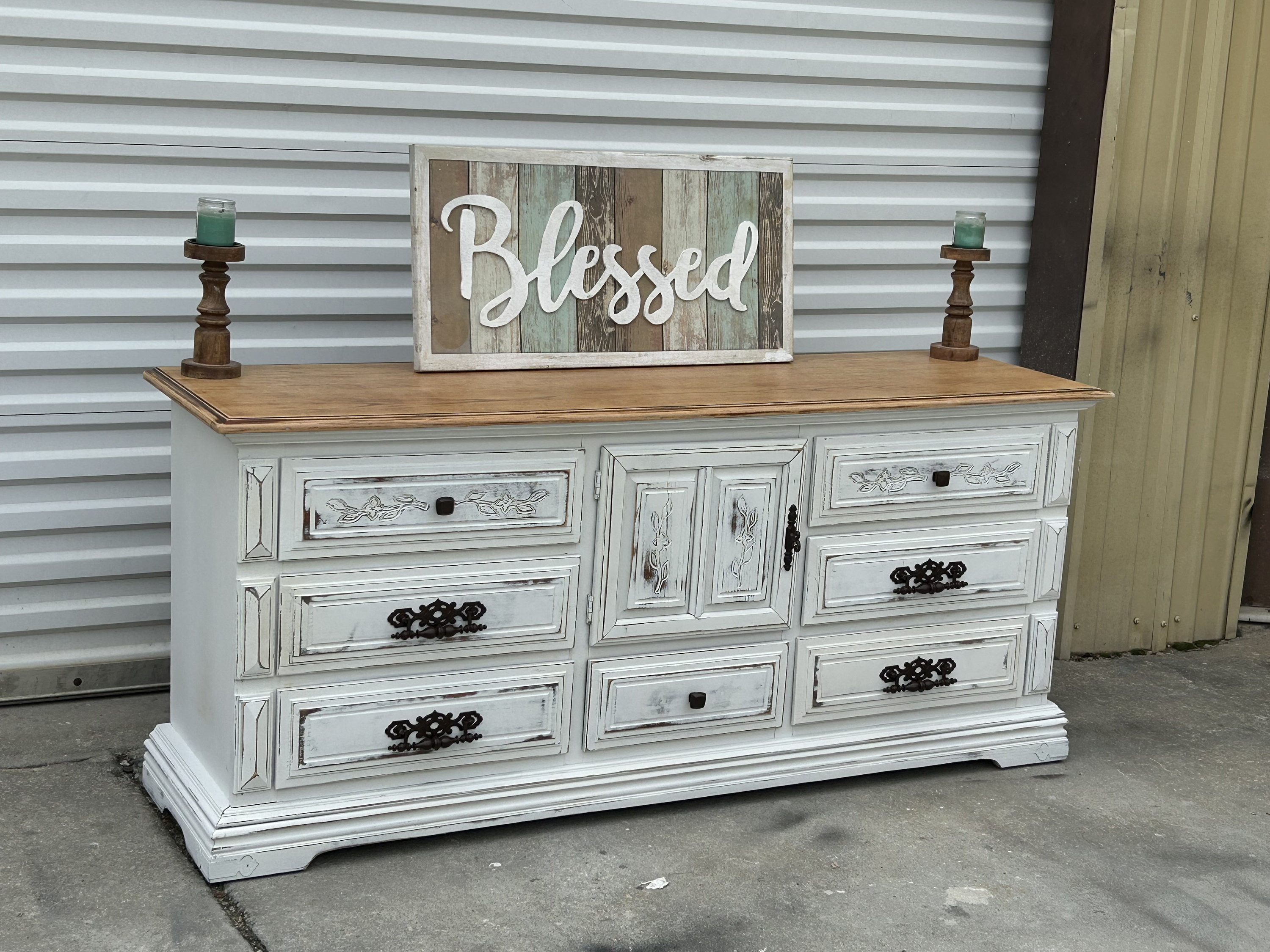 AVAILABLE!!! Stunning White Distressed Multipurpose Piece - Etsy