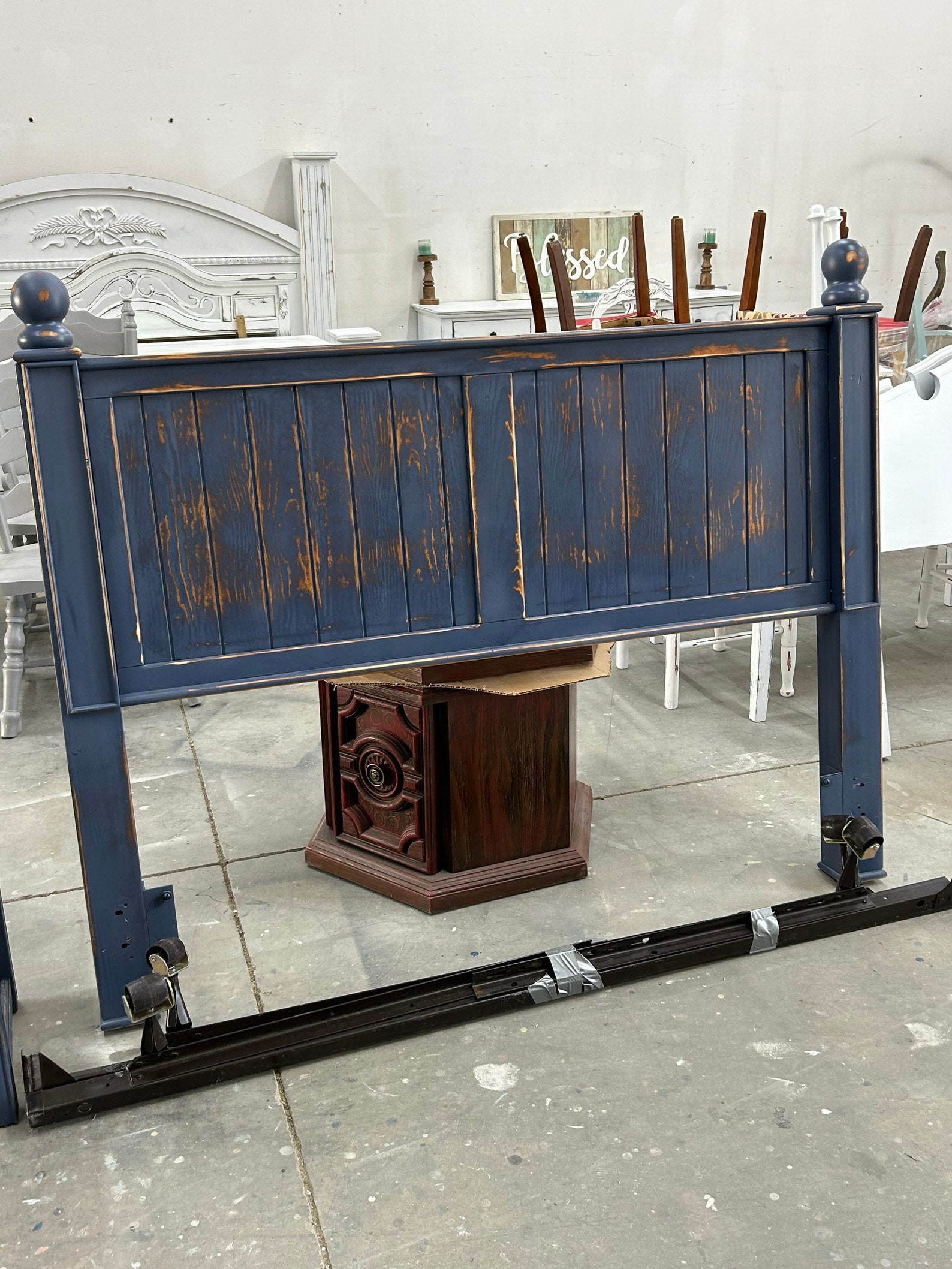 Sold! Do Not Purchase ! Shipping is Included in the Price! Midnight Blue Queen/full Headboard ...