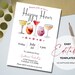 Printable Happy Hour Celebration Party Invitation Template | Edit ...