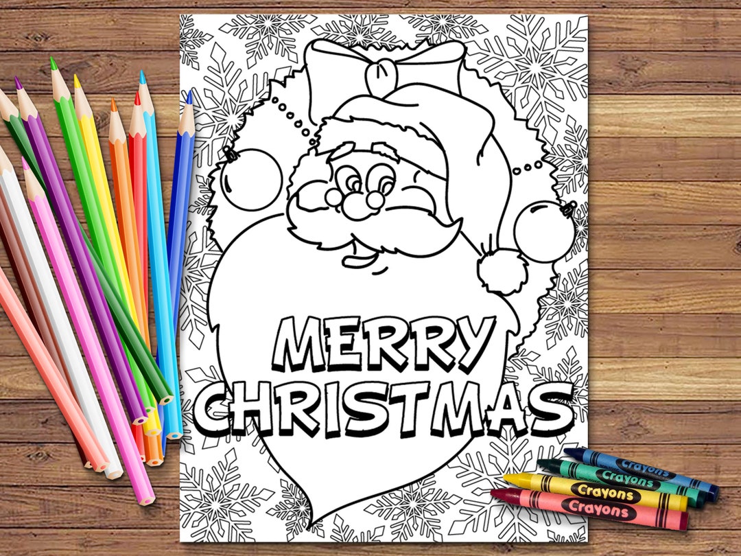 Printable Christmas Santa Coloring Page | Download Instantly | Kids ...