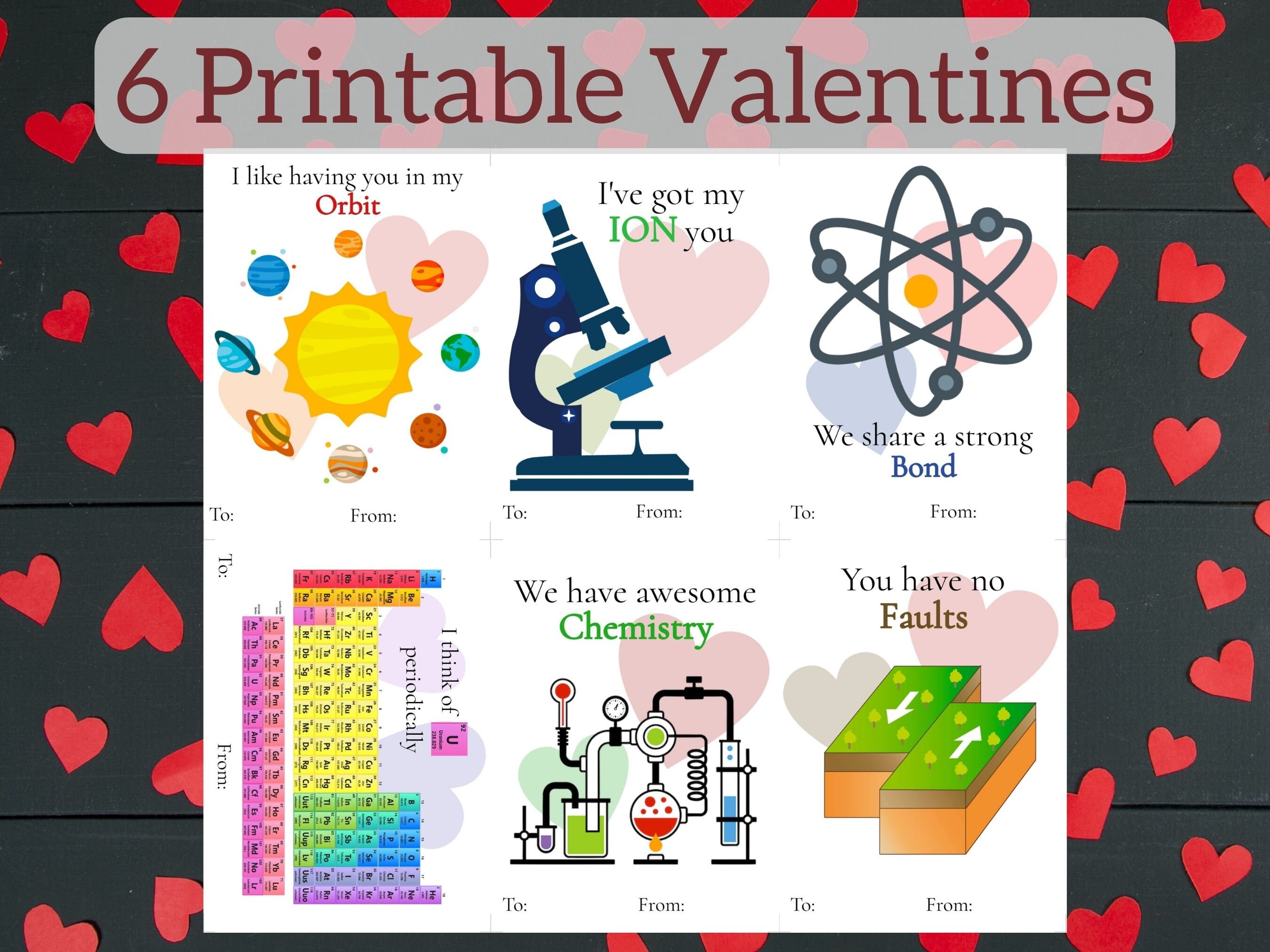 Printable Science Themed Valentines Download and Print - Etsy