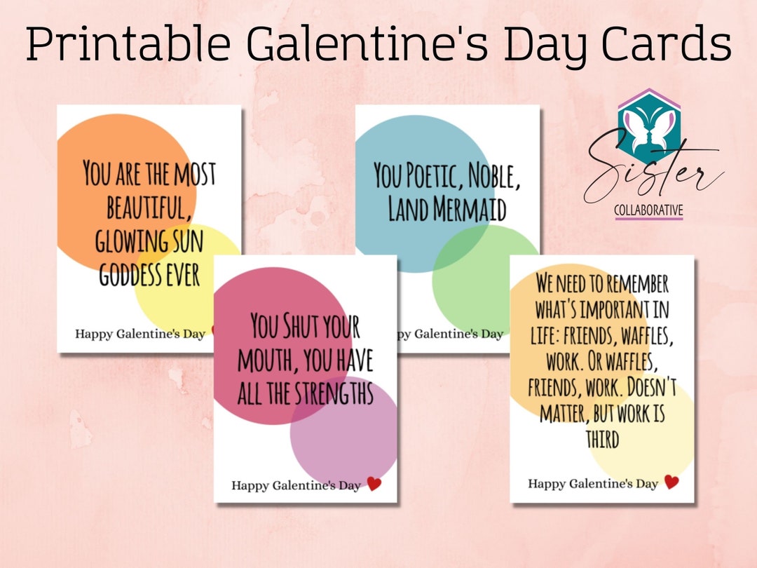 Printable Galentine's Day Foldable Cards | Download and Print - Etsy