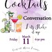 Printable 'cocktails and Conversation' Party Invitation Template Edit ...