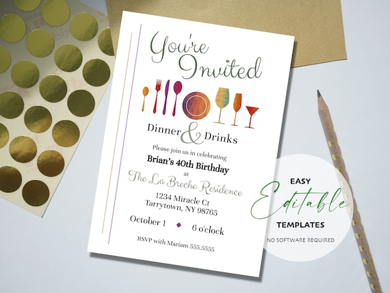 Casual Dinner Invitation Template