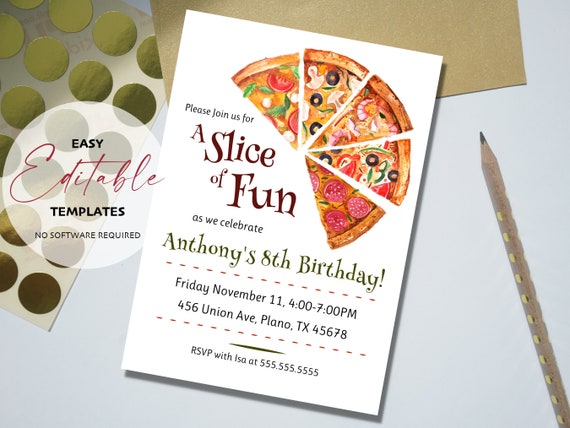 Pizza Party Invitation Wording