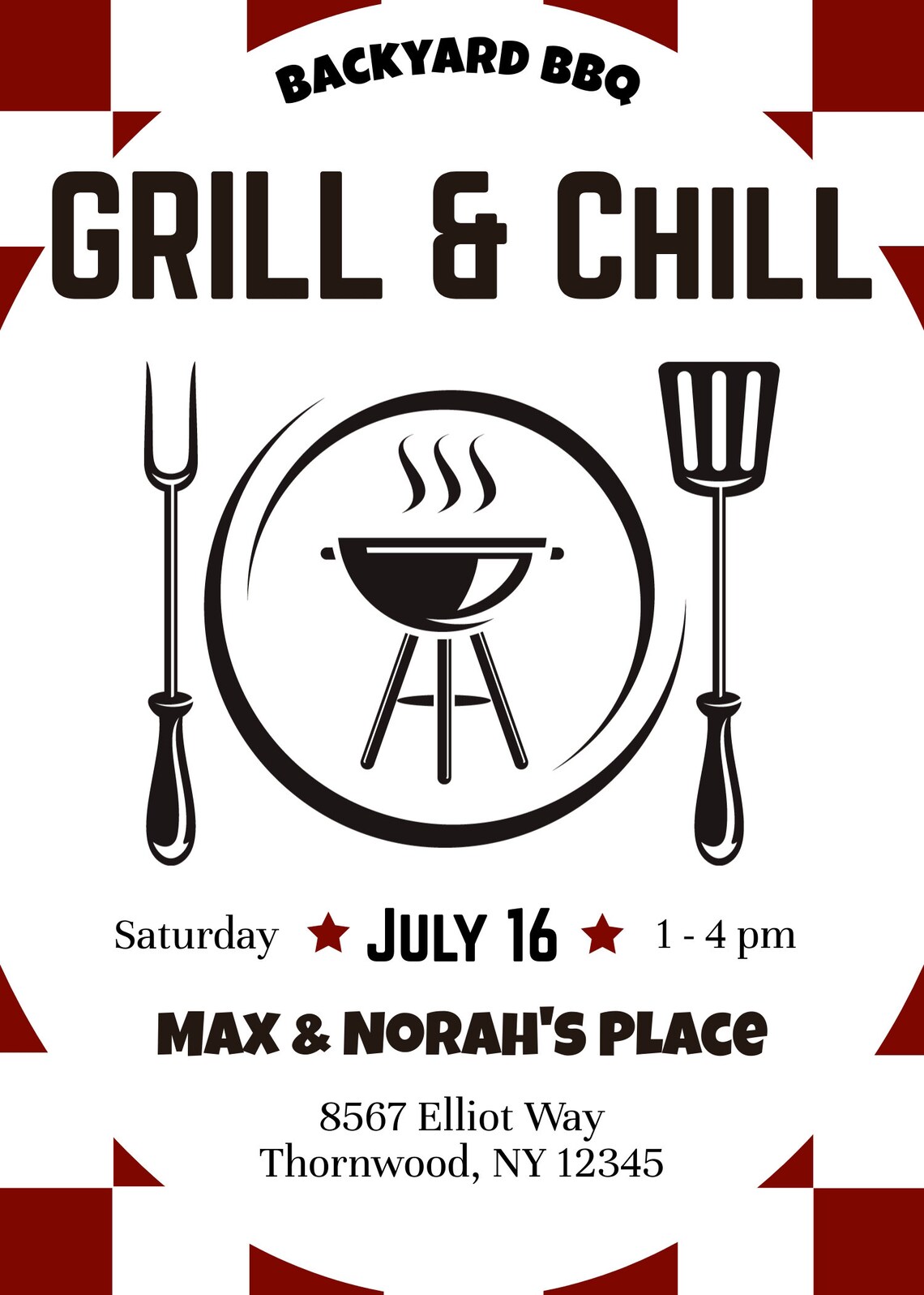 Printable 'grill & Chill' Backyard BBQ Invitation Template | Edit ...