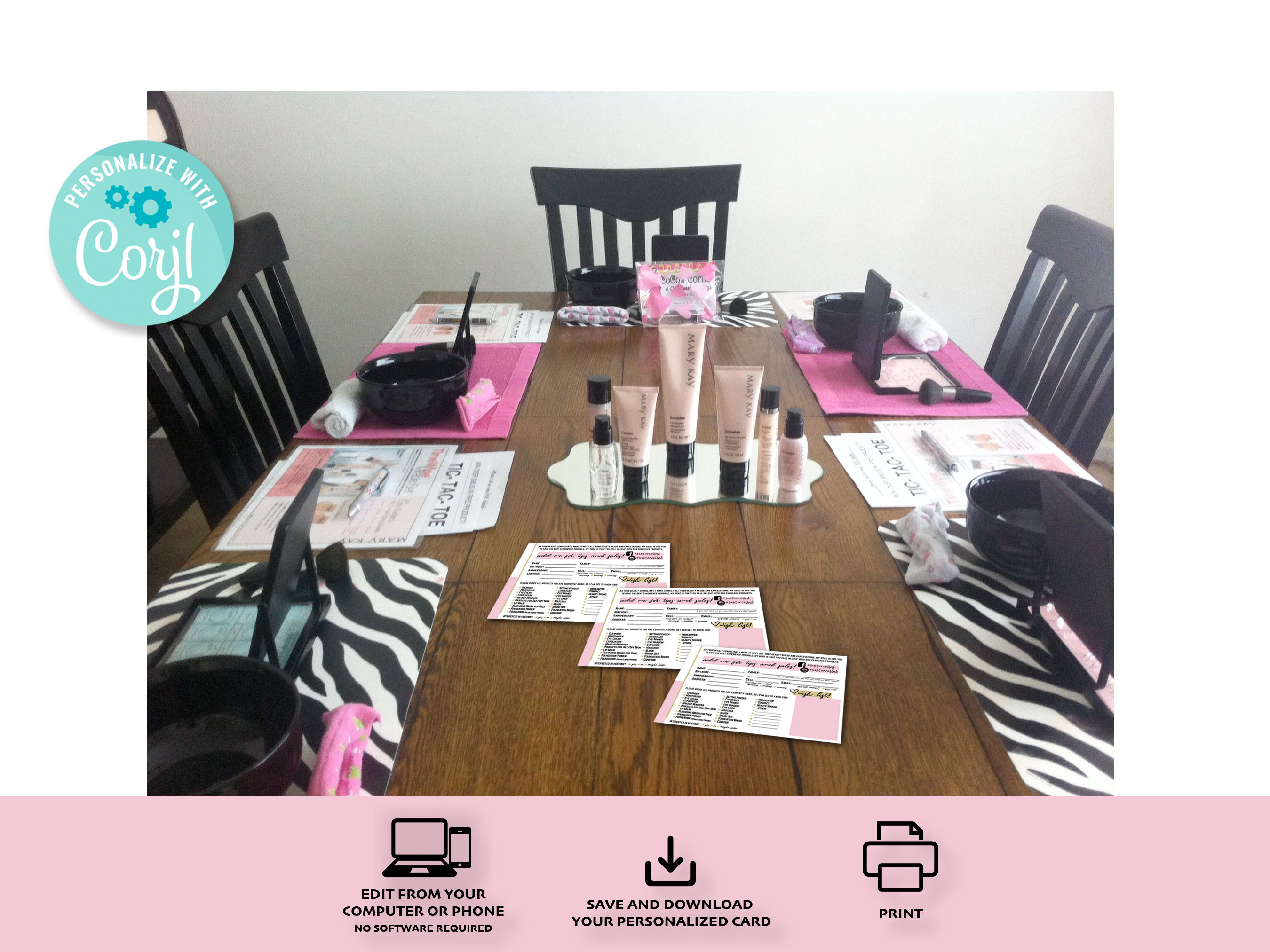 Printable Beauty Customer Profile Card, Direct Sales, Edit, Download ...