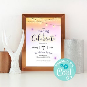 Printable 'an Evening to Celebrate' Party Invitation Template | Edit ...