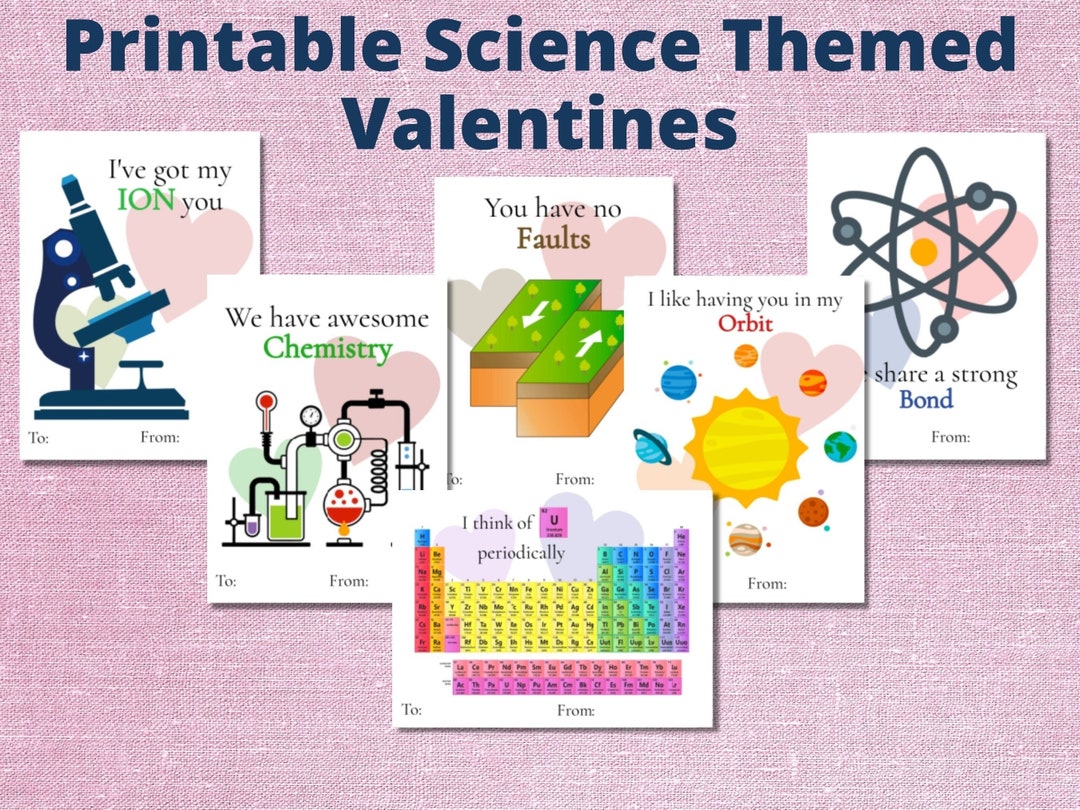 Printable Science Themed Valentines | Download and Print - Etsy
