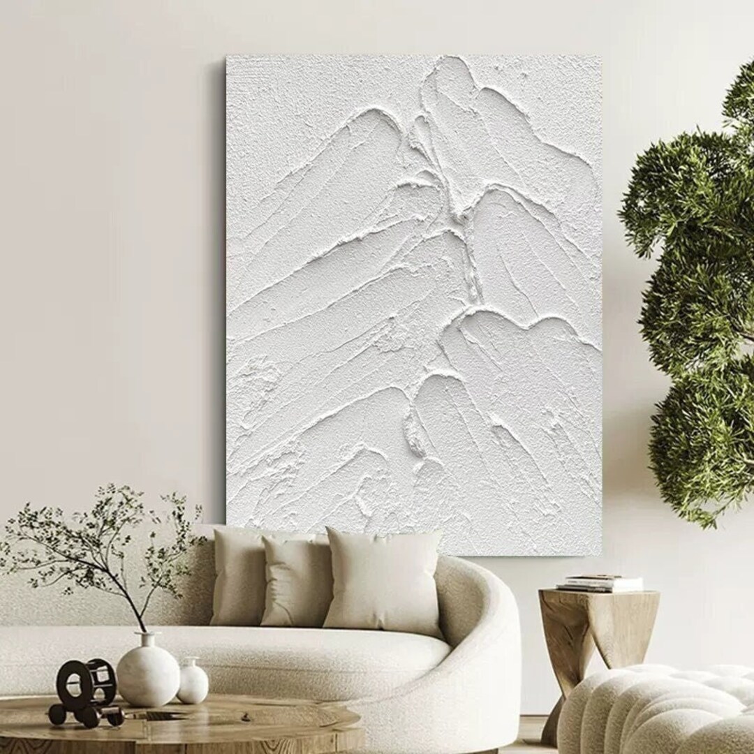 Minimalist White Mountain Hand Painted Knife Palette 3D Oversize ...