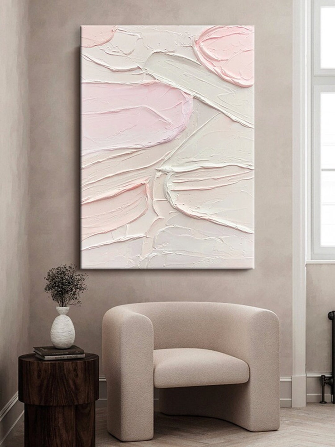 Hand Painted Simple Textured Brush Stroke Abstract Contemporary Art ...
