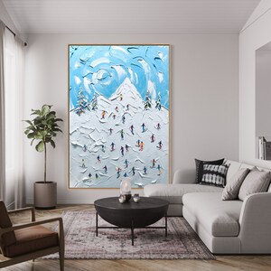 Original Snow Mountain Art Hand Painted Sport Art Extra Large 3D Knife ...