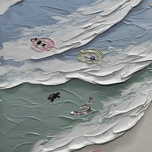 Vertical Float on the Sea Canvas Art, Custom Extra Large 3D Textured ...
