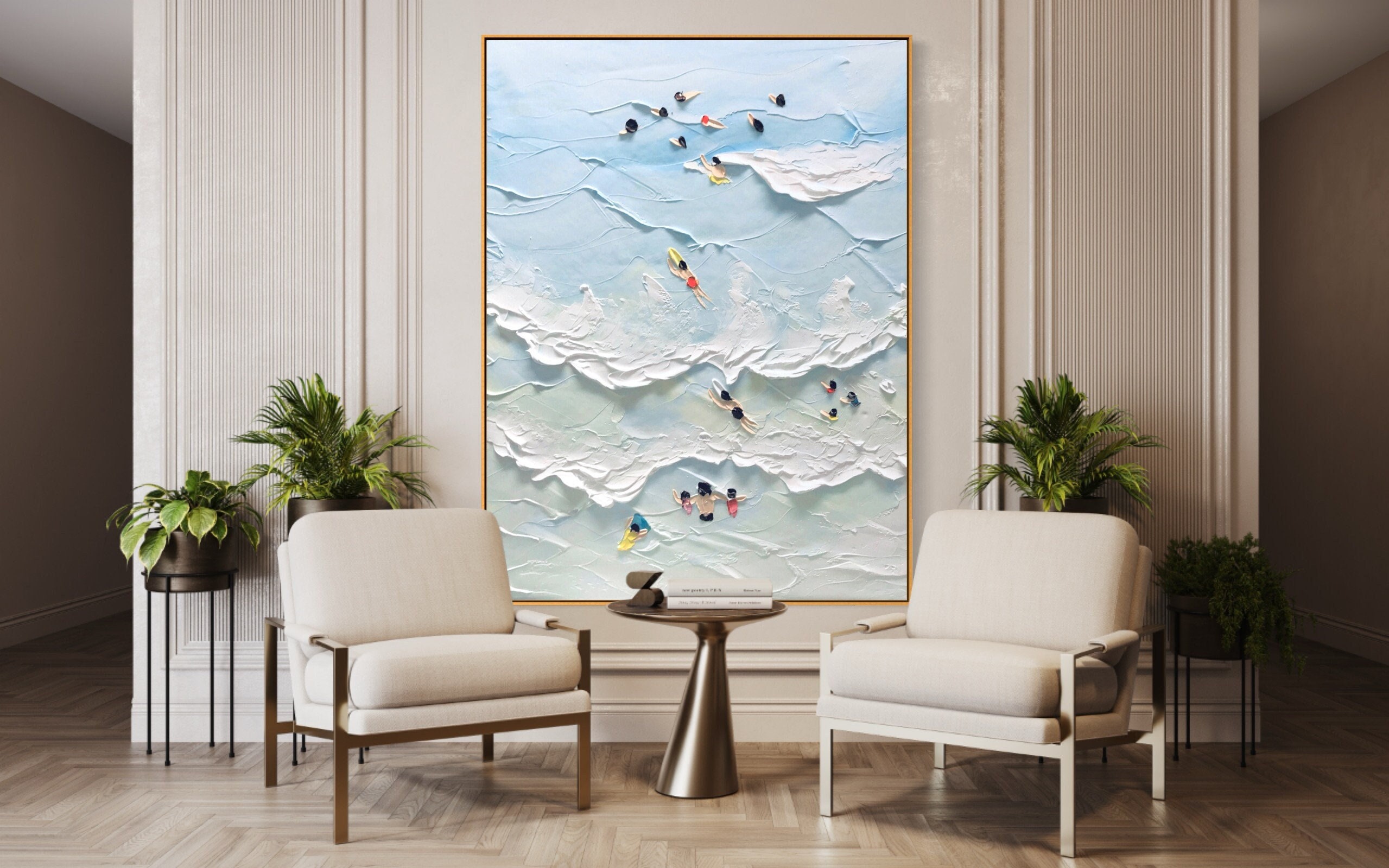 The Beach Joys Ocean Surfing Art Hand Painted Extra Large - Etsy Australia