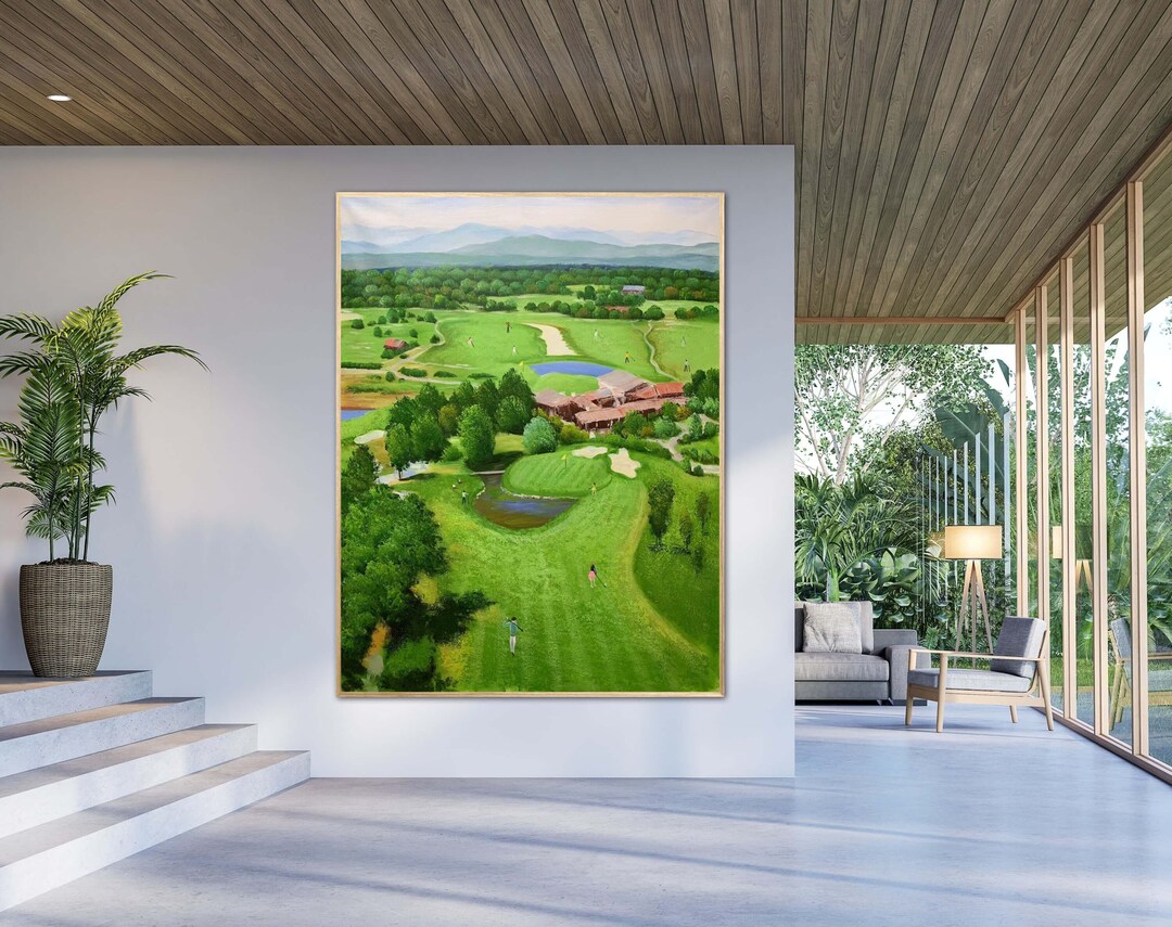 Large Play Golf Artwork, Sport Joy Art, Custom Hand Painted Large 3D ...