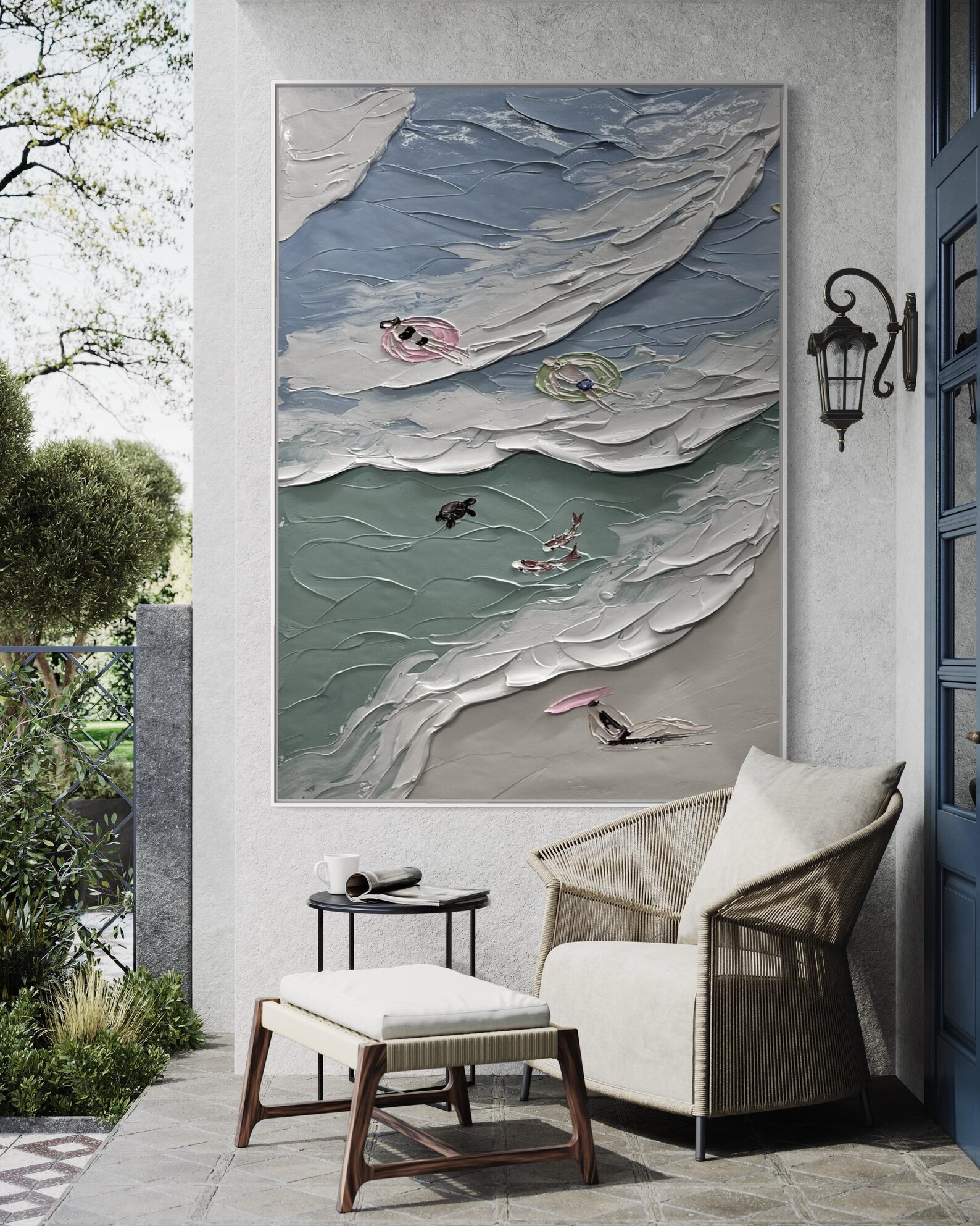 Vertical Float on the Sea Canvas Art, Custom Extra Large 3D Textured ...