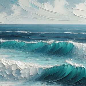 Oversized Ocean Wave Painting: 3D Textured Coastal Art - Etsy